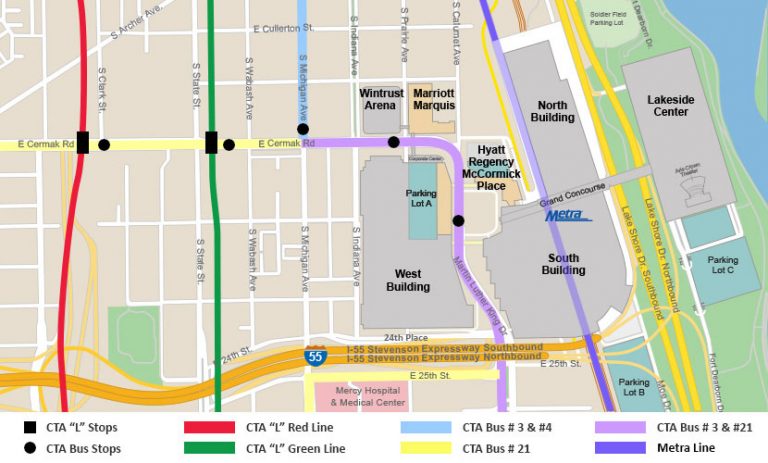 CTA-Metra-Campus-map-McCormick-Place-Chicago - Go Visit Chicago